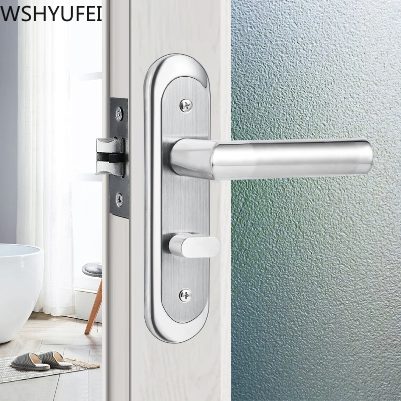 WSHYUFEI-Stainless-Steel-Bathroom-Restroom-Keyless-Door-Locks-Interior-Door-Handle-Lock-Security ...
