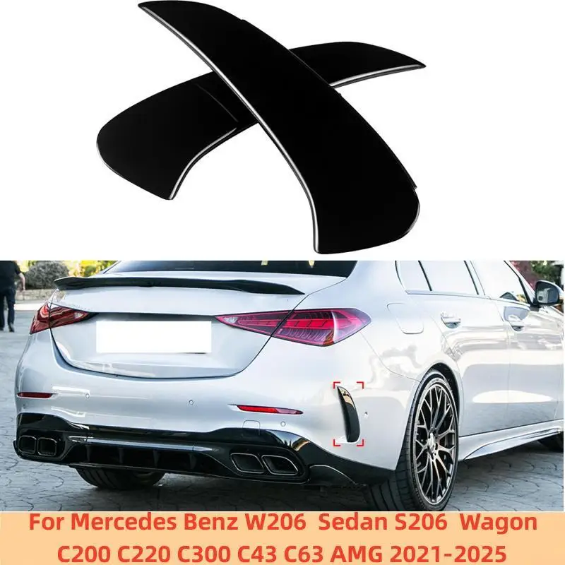 For Mercedes Benz W206 Sedan S206 Wagon C200 C220 C300 C43 C63 AMG 2021 2022 2023+ Rear Bumper ...