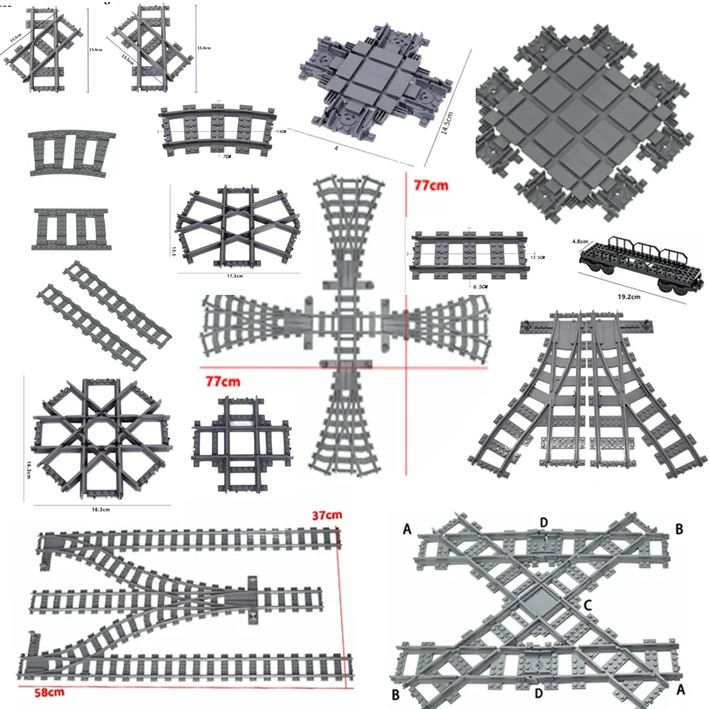 NEW-City-Trains-Railway-Tracks-Flexible-Switch-Rails-Crossing-Forked ...