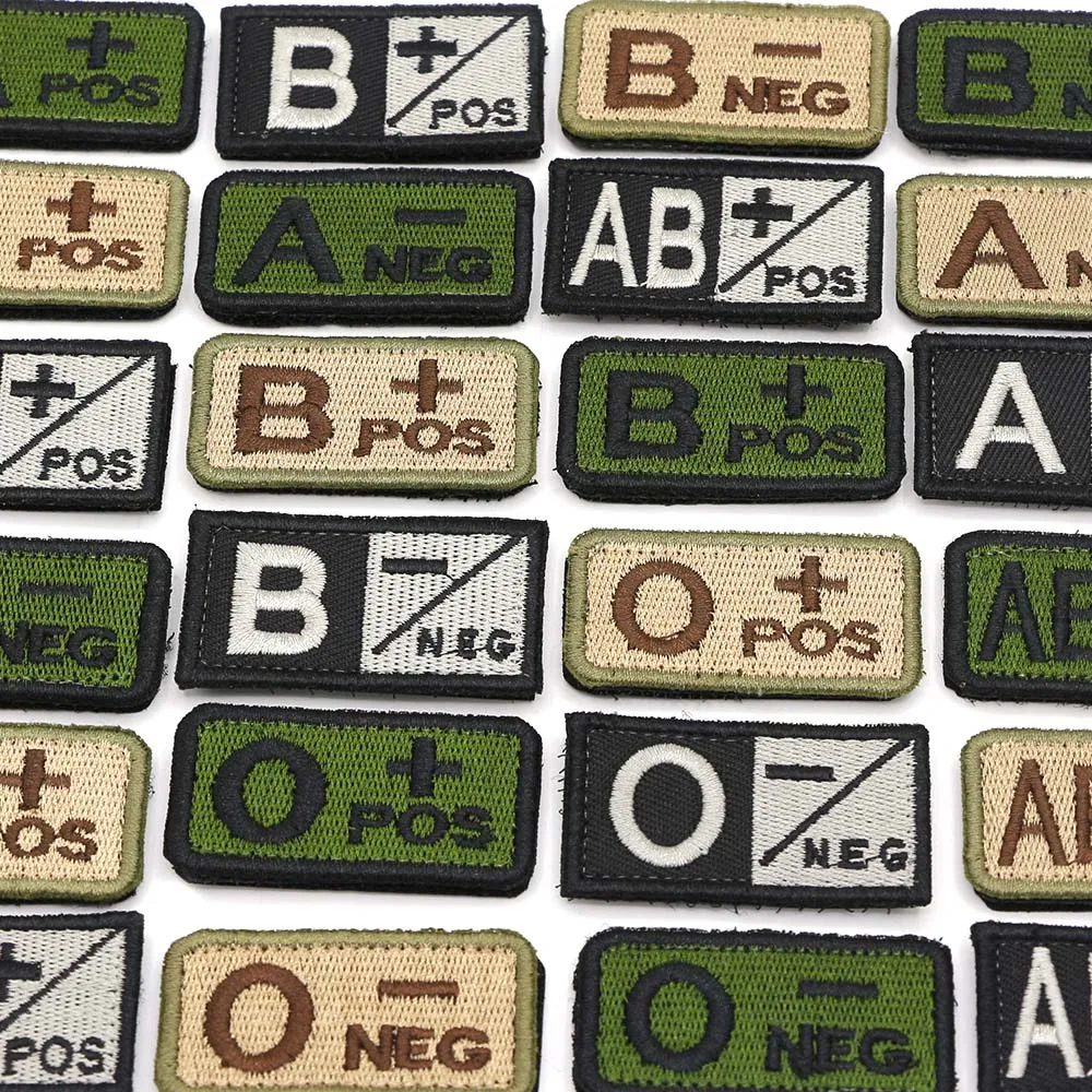 Multiple Styles Blood Type Patches A B O Pos Neg Embroidery Patches for ...