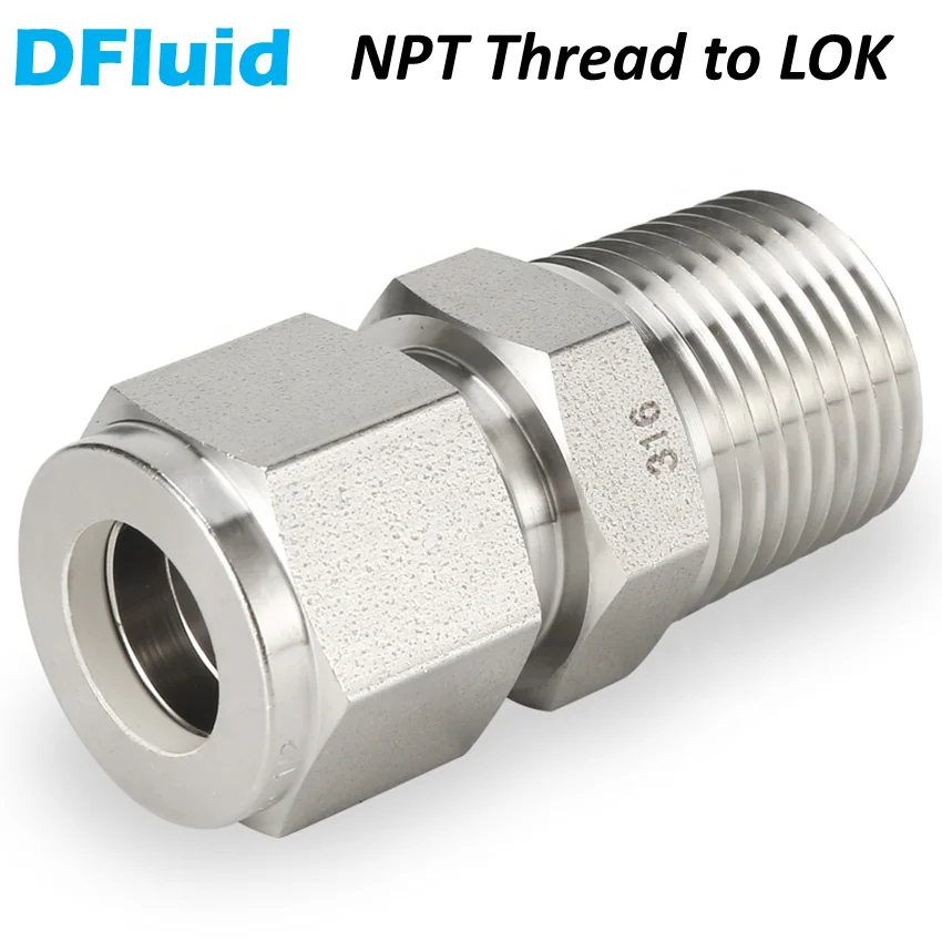 Ss316l Male Connector Npt Tube Fitting 1/8 1/4 1/2 3/4 Inch 3 6 8 10 12 ...