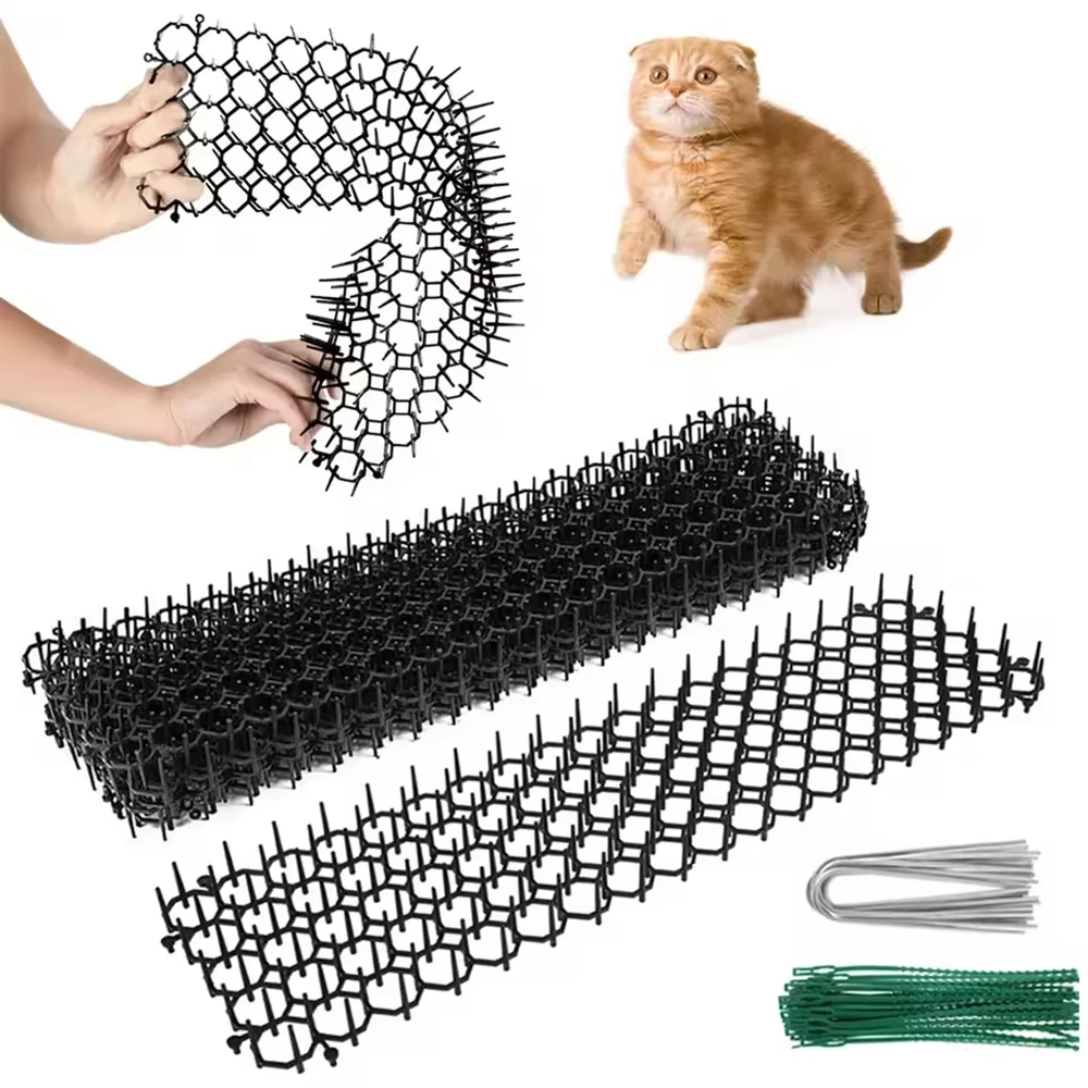 6/10Pcs Garden Prickle Strip Dig Stop Cat Repellent Deterrent Mat Anti ...