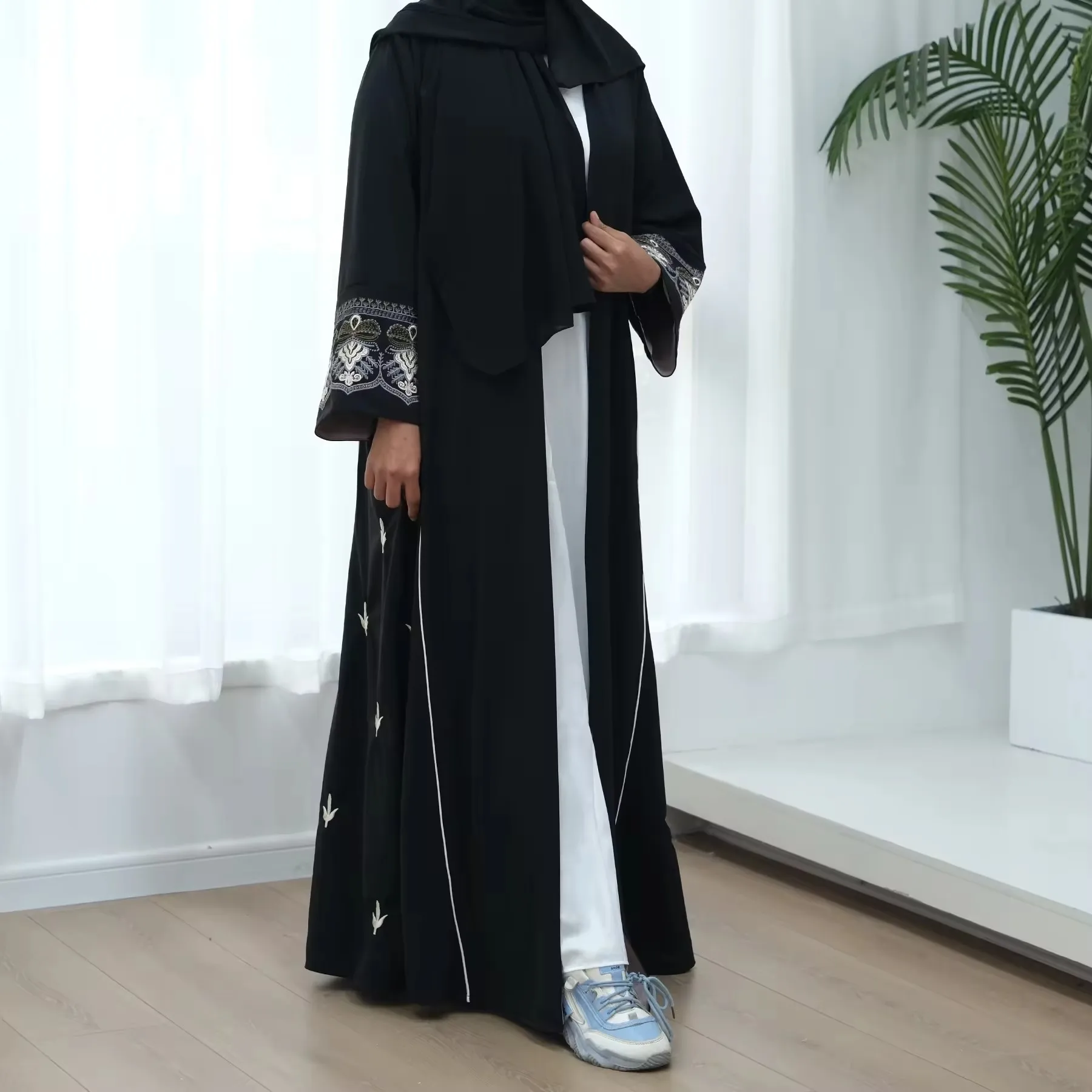 New-Fashion-Embroidery-Kimono-Oversized-Muslim-Robe-abaya-Syari-Female ...
