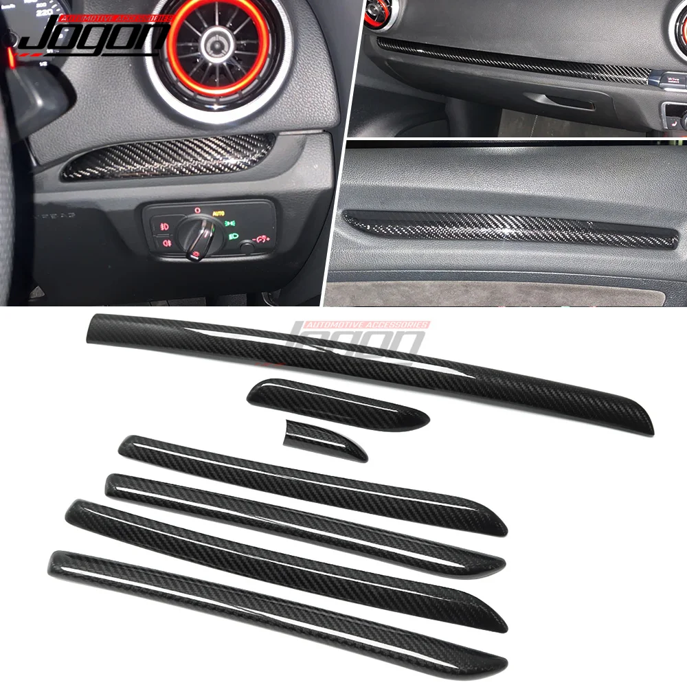 7pcs-Bright-Carbon-Fiber-Interior-Moldings-Door-Console-Cover-Panel ...