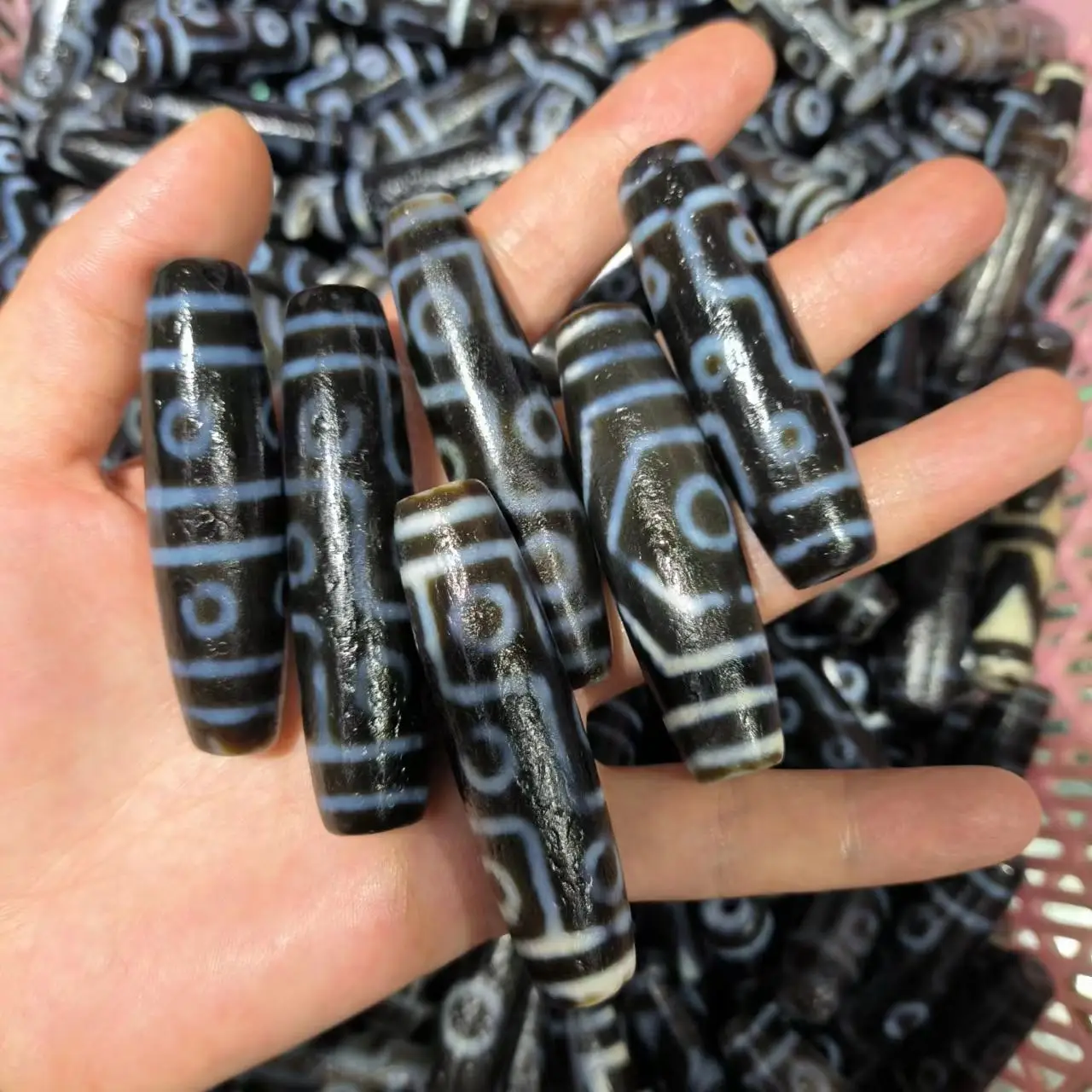 50pcs-lot-Natural-Old-Agate-Dzi-beads-Various-patterns-millennium ...