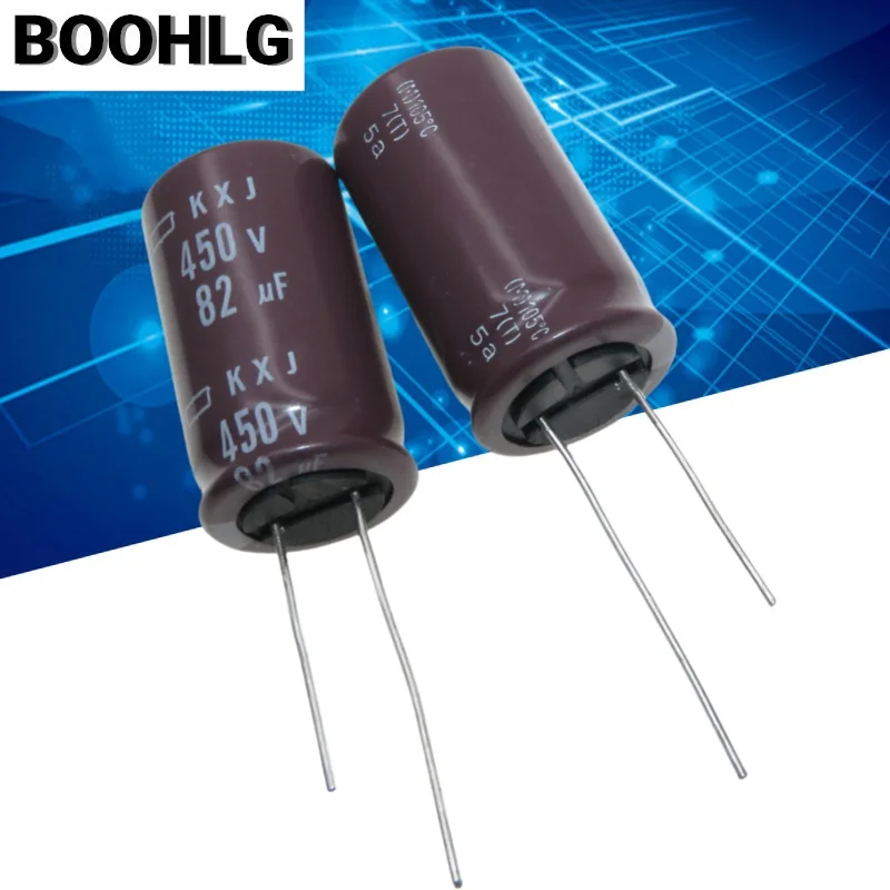 5PCS-82UF-450V-black-diamond-capacitor-450V-82UF-18X35-KXG-high ...