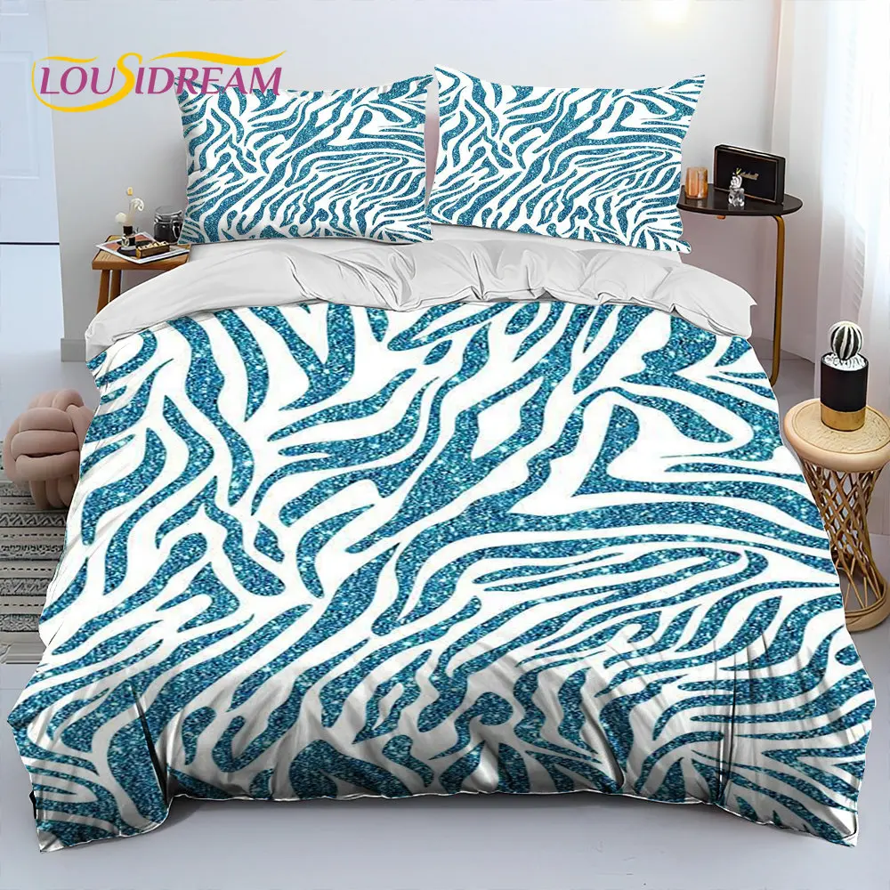 Blue Zebra Print Bedding