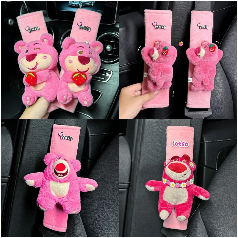 Disney-Lotso-Car-Seat-Belt-Cover-Anime-Cartoon-Cute-Plushie-Doll-Auto ...