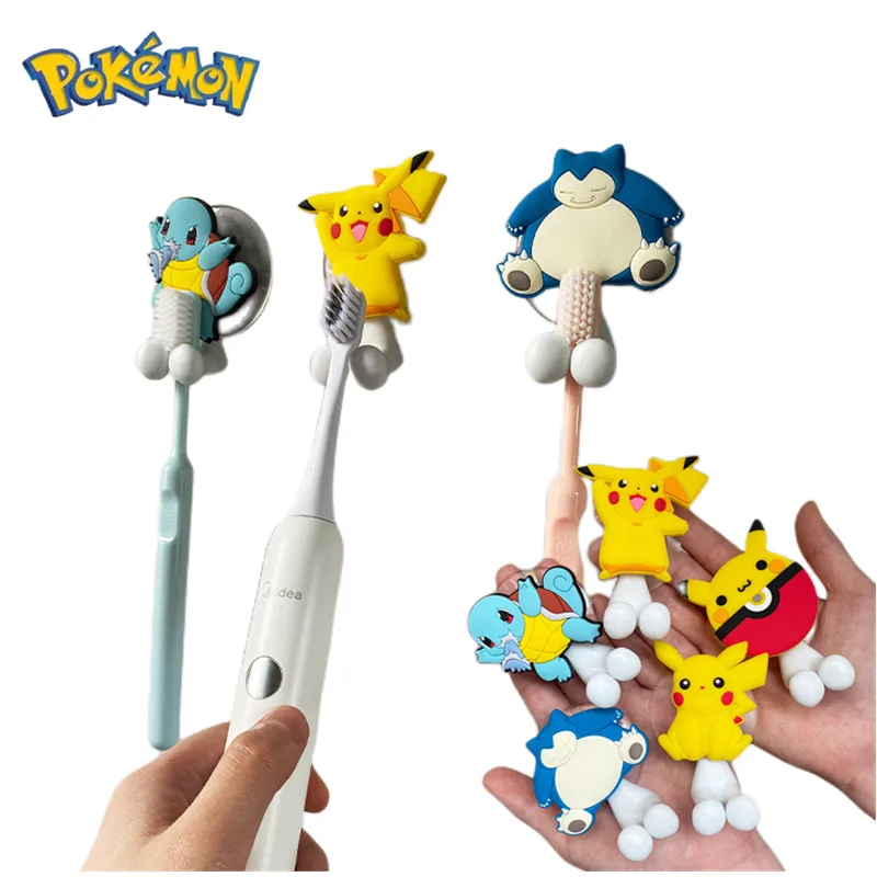 Pokemon-Pikachu-Toothbrush-Holder-Cartoon-Wall-Hook-Strong-Self ...
