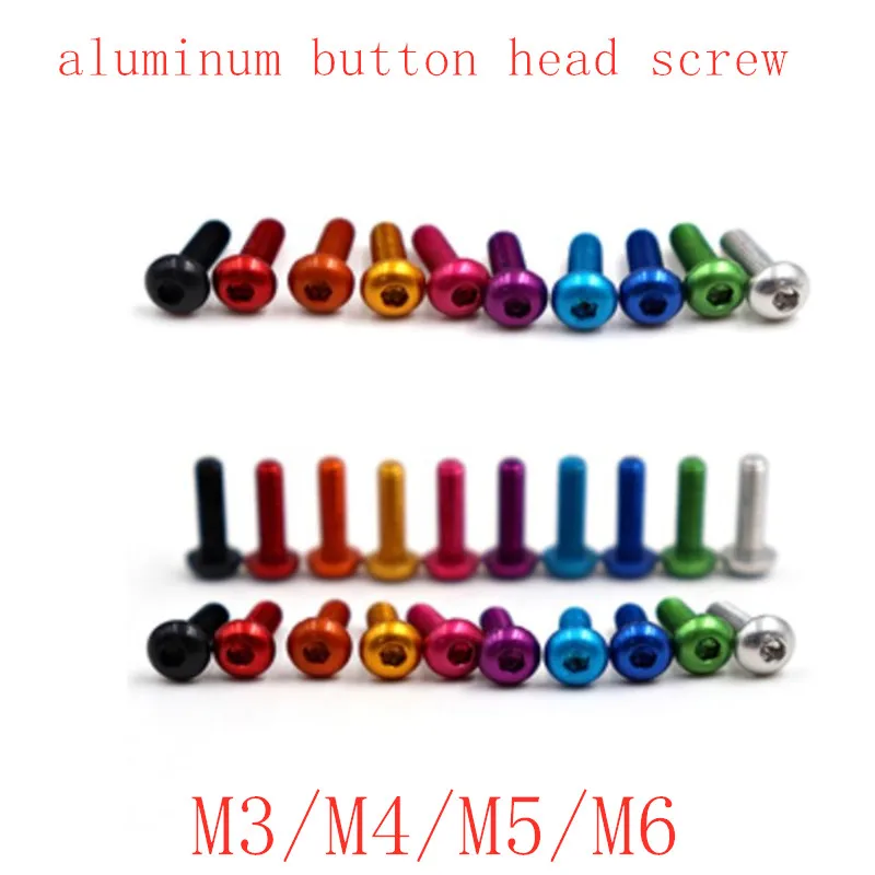 10pcs Iso7380 M3 M4 M5 M6*5/6/8/10/12/16/20/25 Colourful Aluminum Hex ...