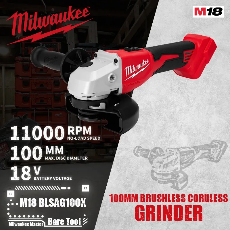 Milwaukee-M18-BLSAG100X-M18-Brushless-Cordless-100mm-Grinder-18V ...