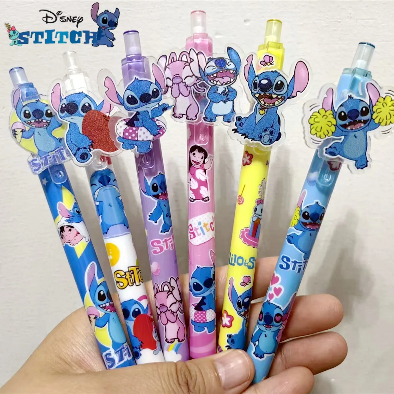 1-6pcs-Disney-Stirch-pens-cartoon-stitch-press-gel-pen-0-5-black-store ...
