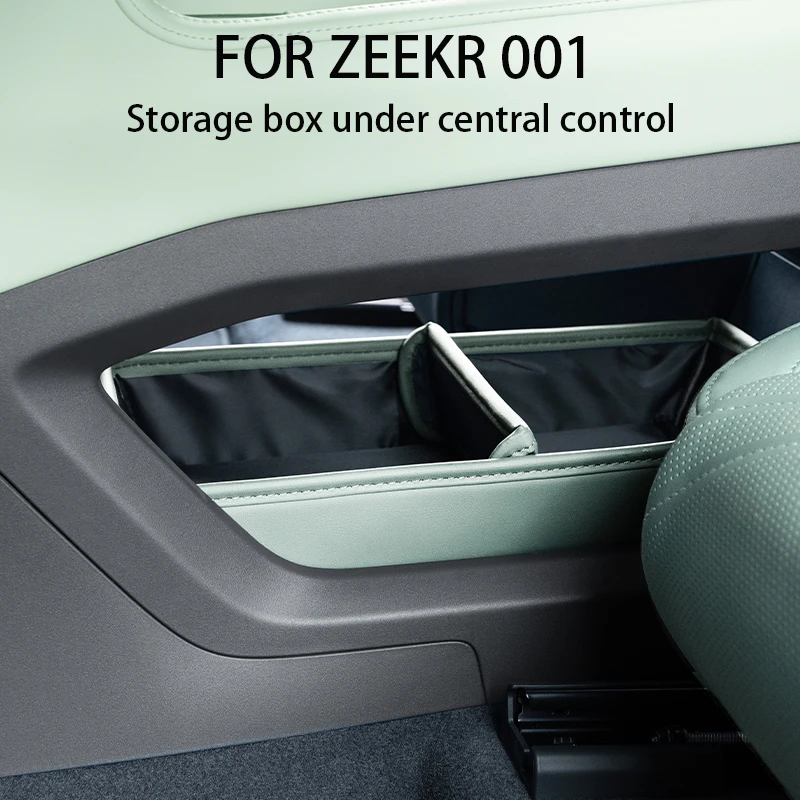 For ZEEKR 001 Storage box under the center console Leather partition ...