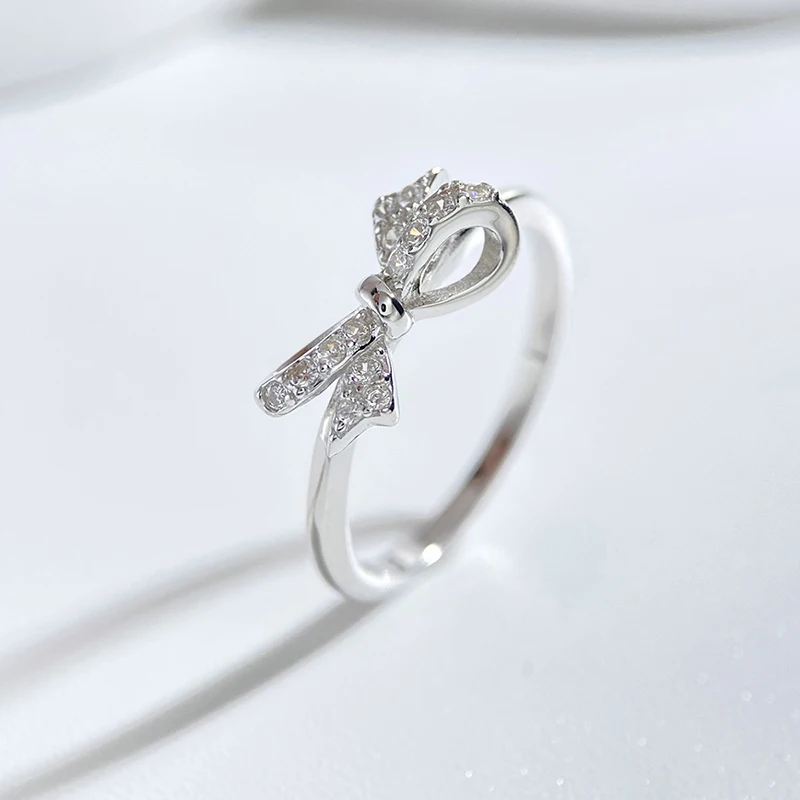 KNB-Real-925-Sterling-Silver-Bowknot-Rings-for-Women-Shiny-Clear-Zircon-Engagement-Wedding-Party ...