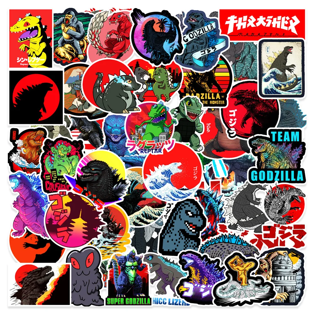 50pcs-Godzilla-monstro-Graffiti-adesivo-carro-telefone-m-vel-gua-copo ...