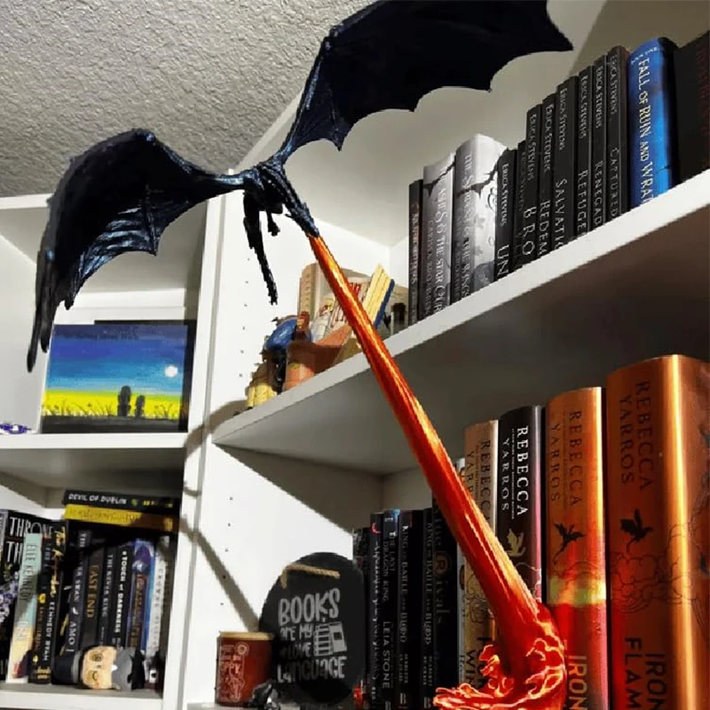 New Halloween Dragon Flame Book Nook Dragon Flame Book Corner Bookshelf ...