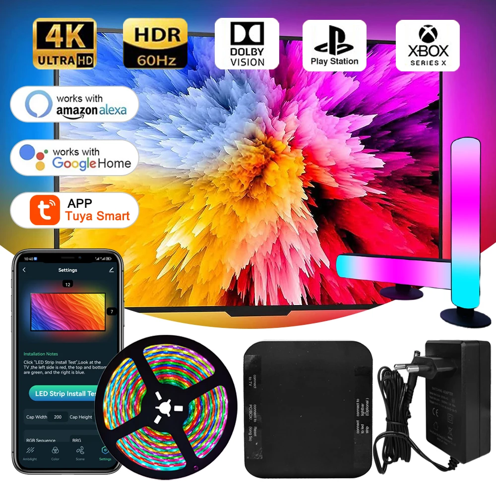 Smart-Ambient-TV-LED-Backlight-For-4K-HDMI-2-0-Device-Wifi-Sync-Box ...