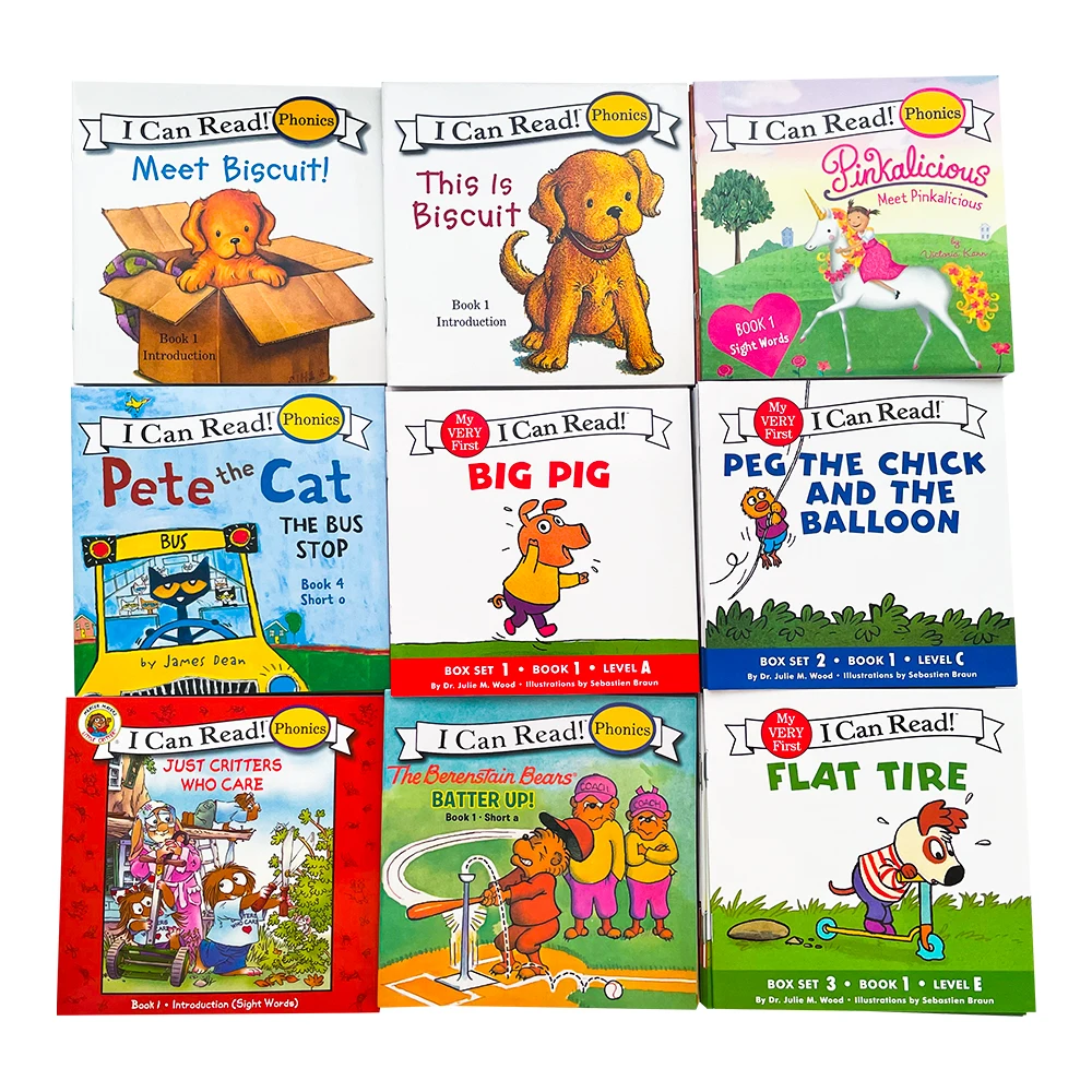 12 Books/set I Can Read English Picture Story Educational Booklets ...
