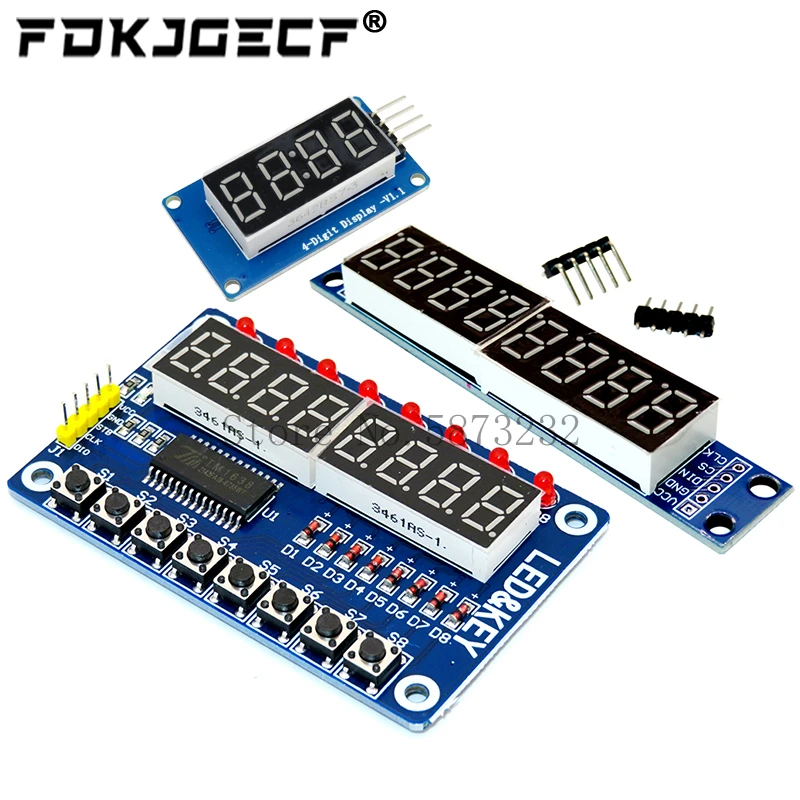 M-dulo-de-pantalla-LED-Digital-TM1637-4-Bits-TM1638-MAX7219-8-Bits ...