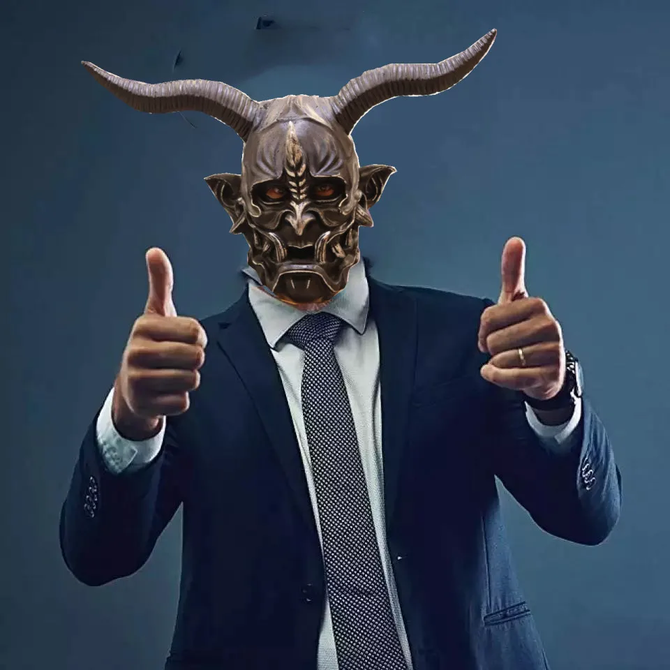 Ghostface-Demon-Devil-Mask-Horror-Rave-Cosplay-Prajna-Horn-Latex ...