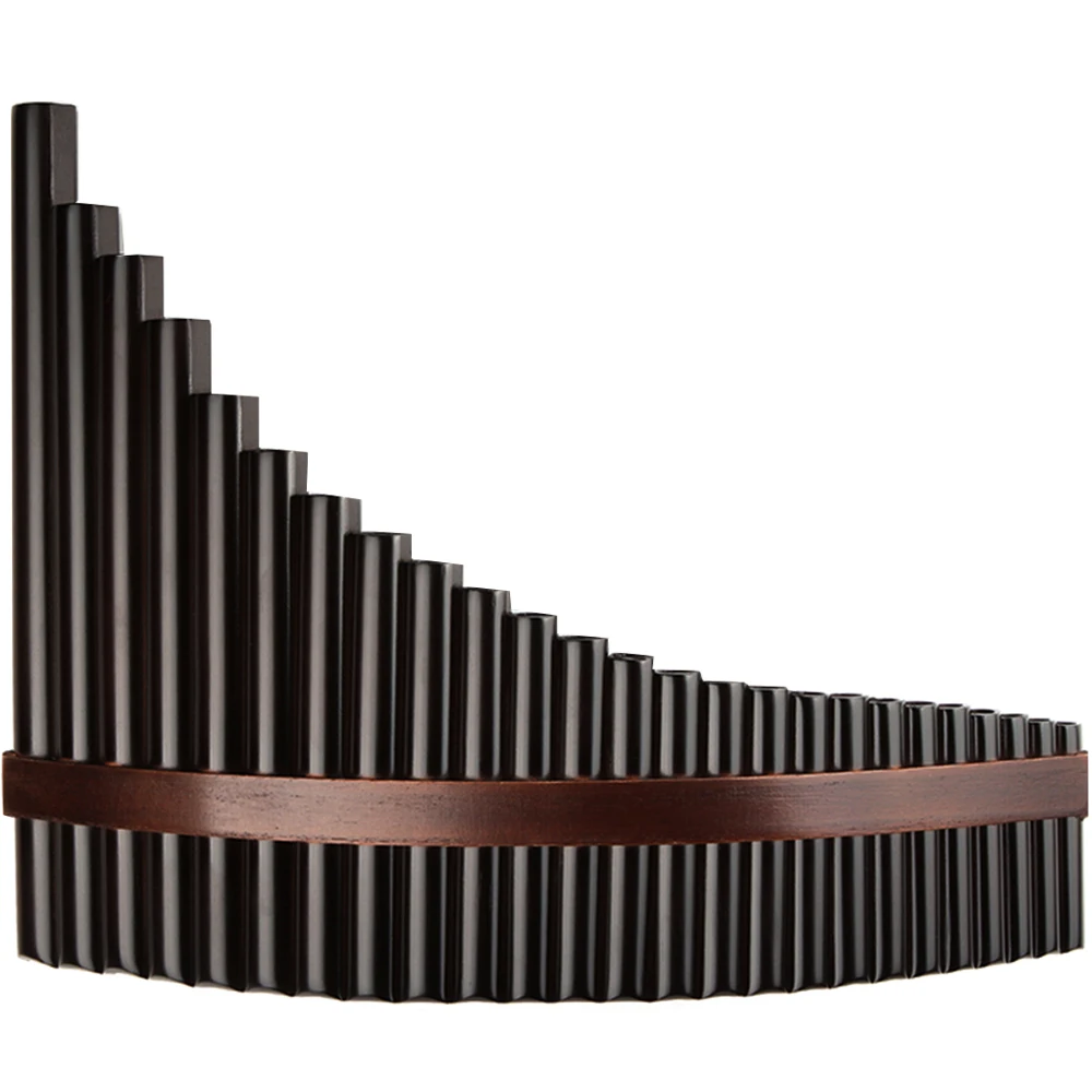 25-Pipes-C-Key-Black-Pan-Flute-Traditional-Romanian-Woodwind-Instrument ...