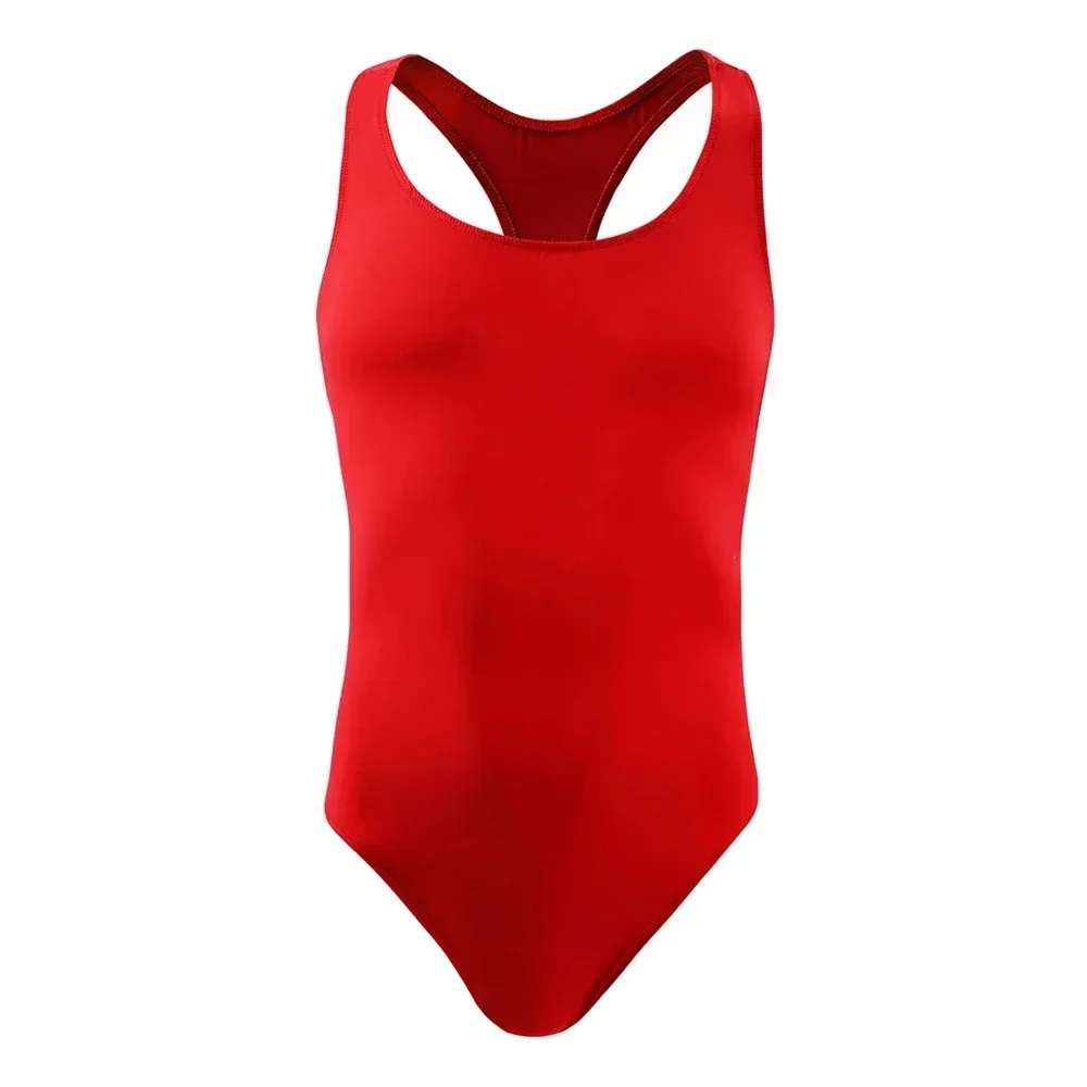 Mens Ice Silk Backless Singlet Bodysuit Solid Color Sleeveless Jumpsuit ...