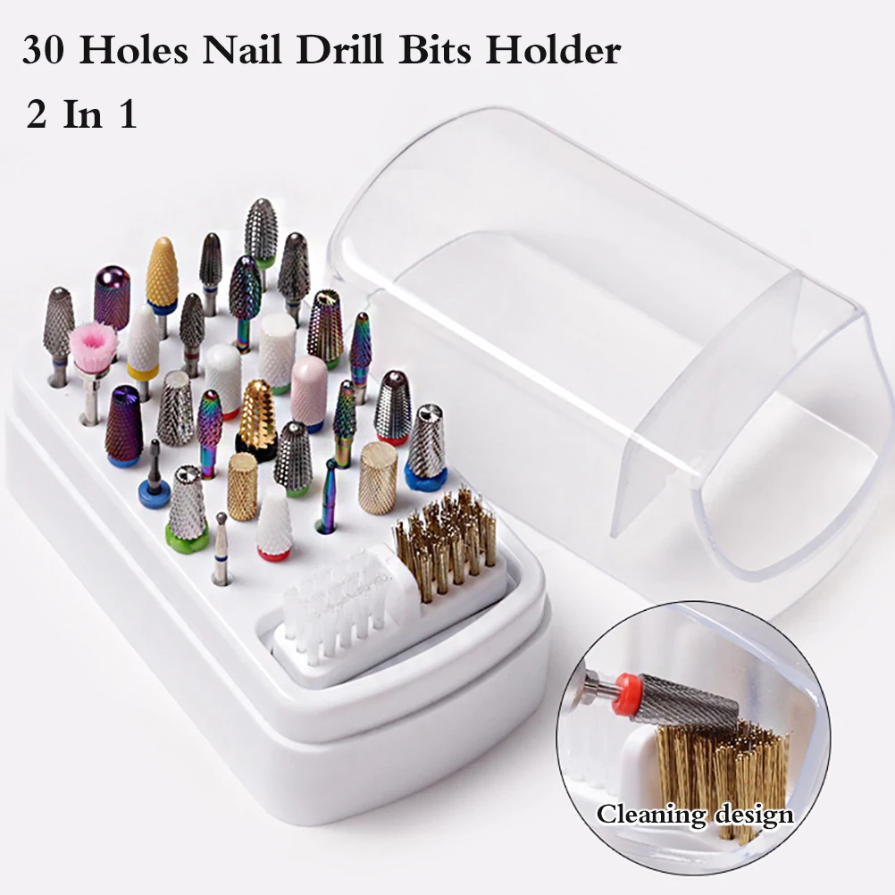 Hot-30-48-Holes-Nail-Art-Drill-Storage-Box-Polish-Grinding-Head-Bit ...