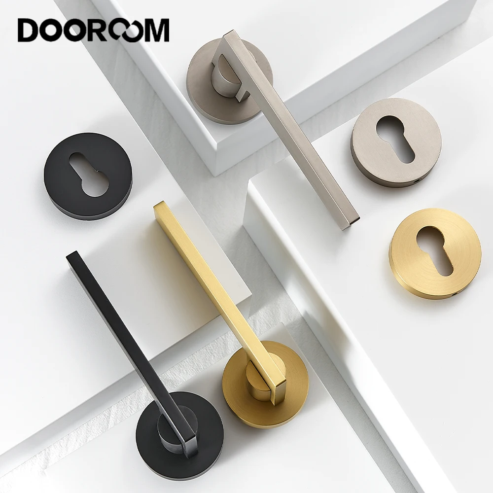 DOOROOM-Brass-Door-Lock-Set-Modern-Simple-European-Interior-Bedroom ...