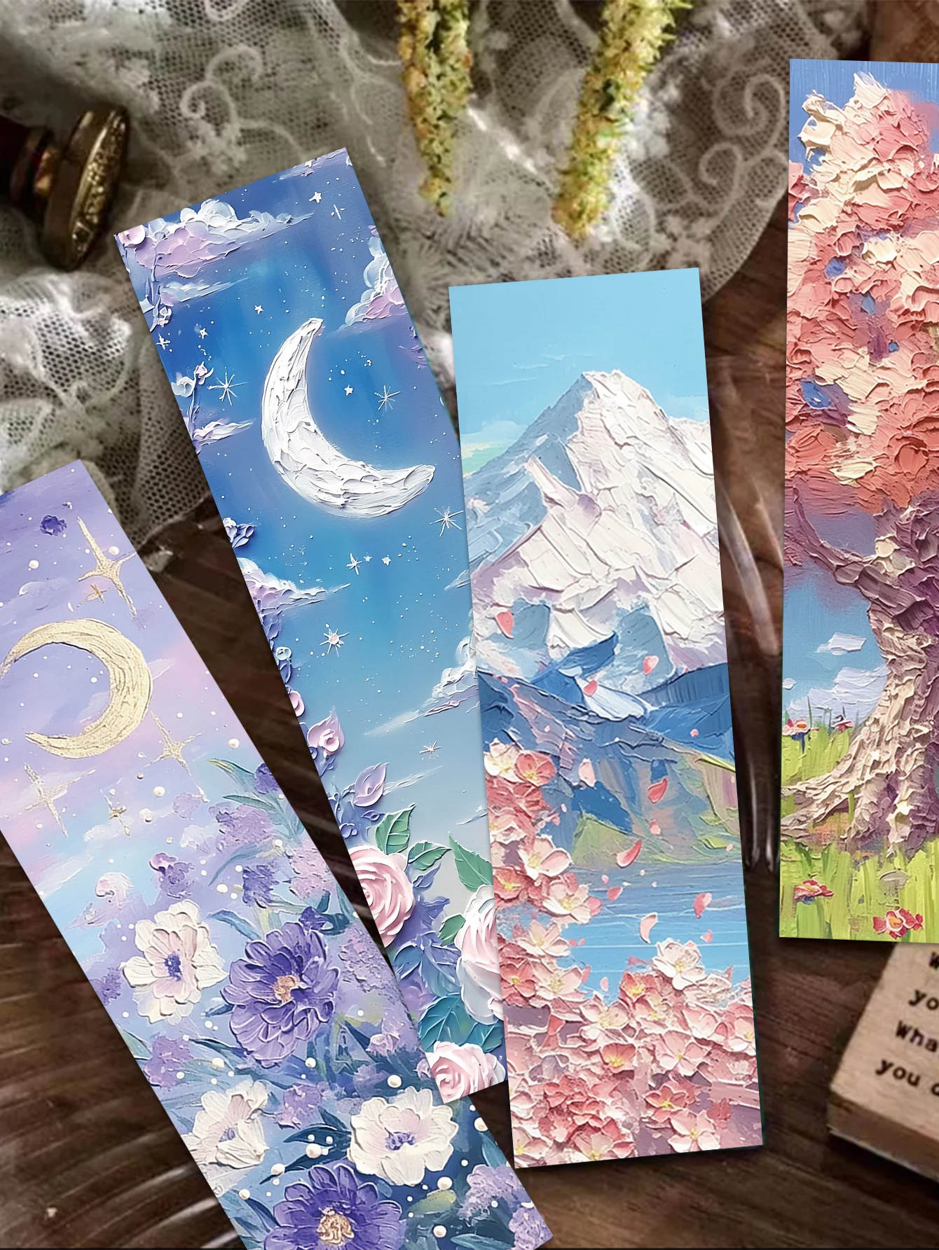 30PCS-Beautiful-Bookmarks-Emboss-Oil-Painting-Style-Paper-Bookmarks ...