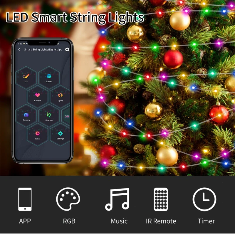 RGB-LED-Strip-Light-Decora-o-Natal-Fairy-Lights-Fest-o-Garland-de-rua ...