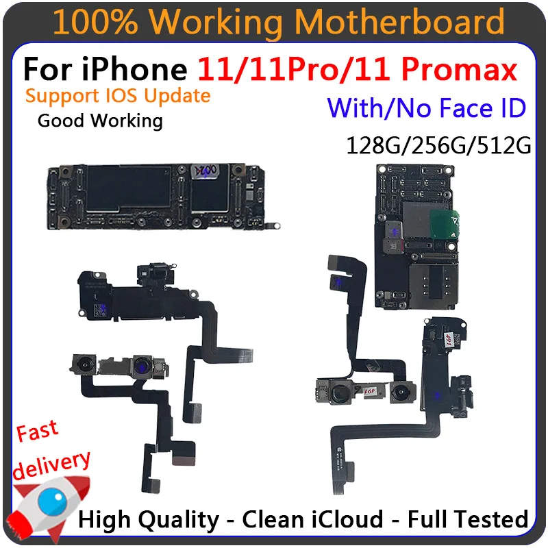 100-Wokring-Board-For-iPhone-11-11-pro-11-Pro-Max-Motherboard-With-Face ...