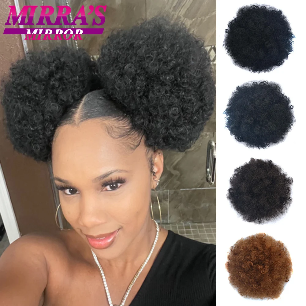 Mo-o-de-pelo-Afro-Puff-sint-tico-rizado-coleta-esponjosa-con-cord-n ...