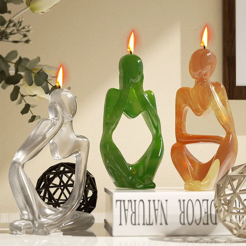 Creative Human Body Silicone Candle Mold 3D Thinker Portrait Soap Resin ...
