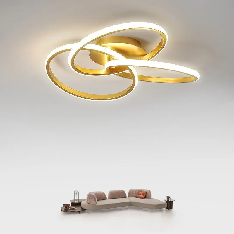 Modern-LED-Ceiling-Light-Acrylic-Trefoil-Dimmable-Black-White-And-Gold ...