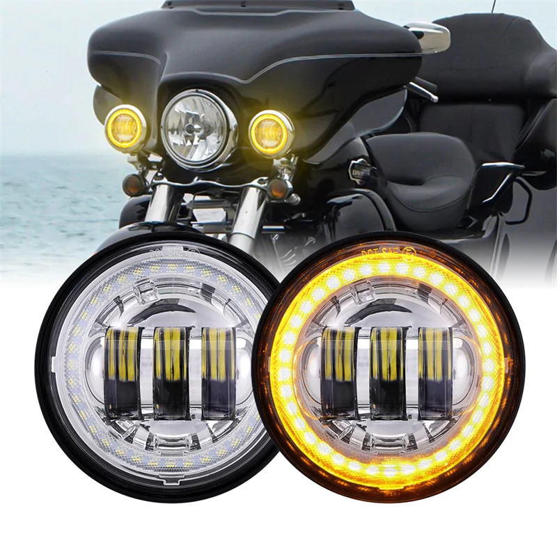 4-5-Motorcycle-LED-Fog-Passing-Auxiliary-Light-With-Yellow-Turn-Signal ...