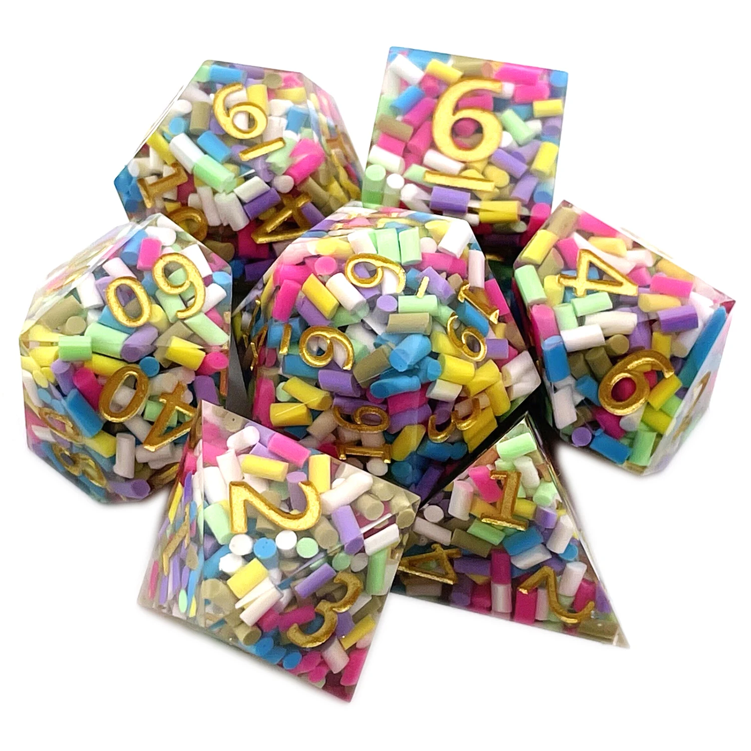 2023 Resin Dice 7PCs Dnd Set Solid Polyhedral D&D Dice DND For Role ...