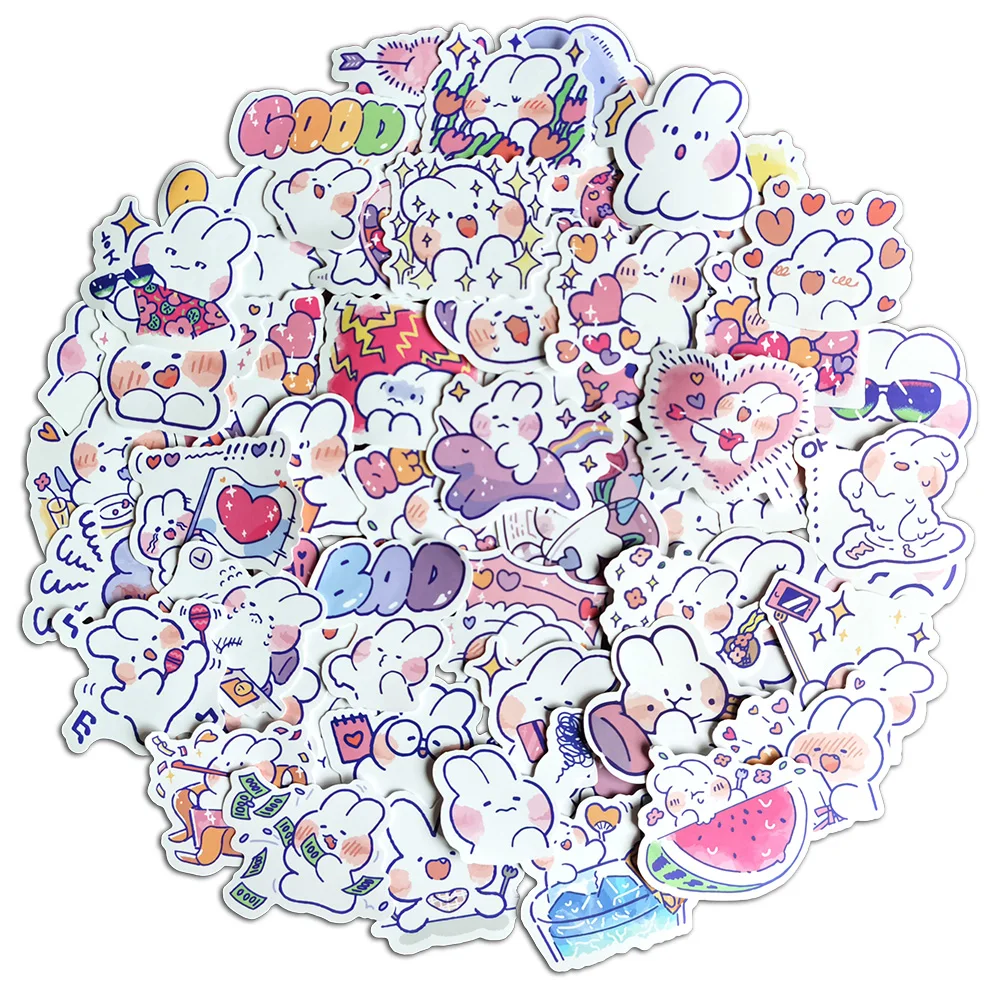 10/20/60pcs Cute Rabbit Mongmong Stickers for Scrapbooking Notebook ...