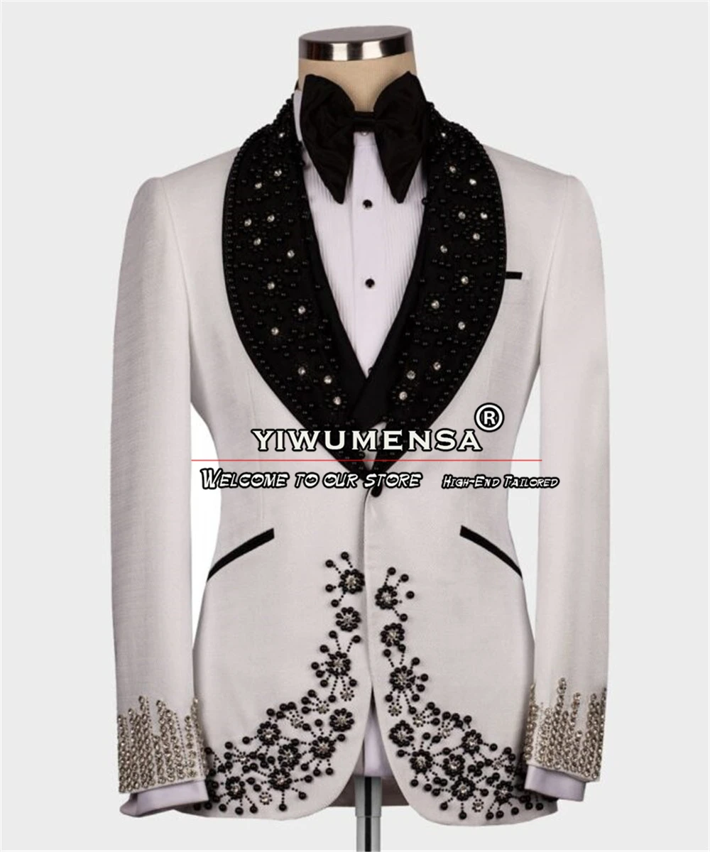 Luxury-Wedding-Suits-For-Men-Fit-Slim-Black-Crystal-Beading-Lapel ...