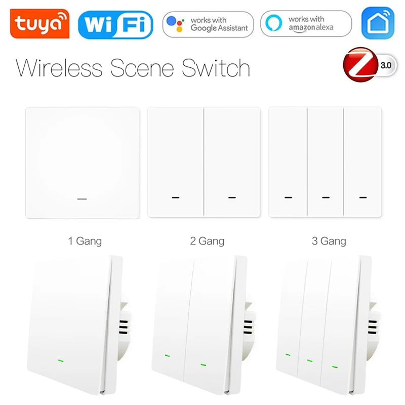 Tuya-ZigBee-Wireless-9-Scene-Switch-1-2-3-Gang-Wifi-Automation-Push ...