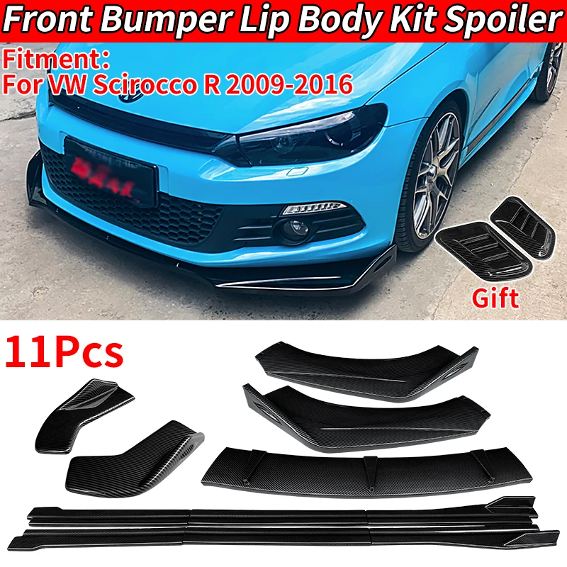 For-2009-2016-Volkswagen-Scirocco-R-Car-Body-Kit-Front-Bumper-Splitters ...