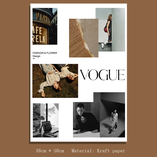 Magazine Pictorial Style Flower Wrapping Paper Vintage Art Kraft Paper ...