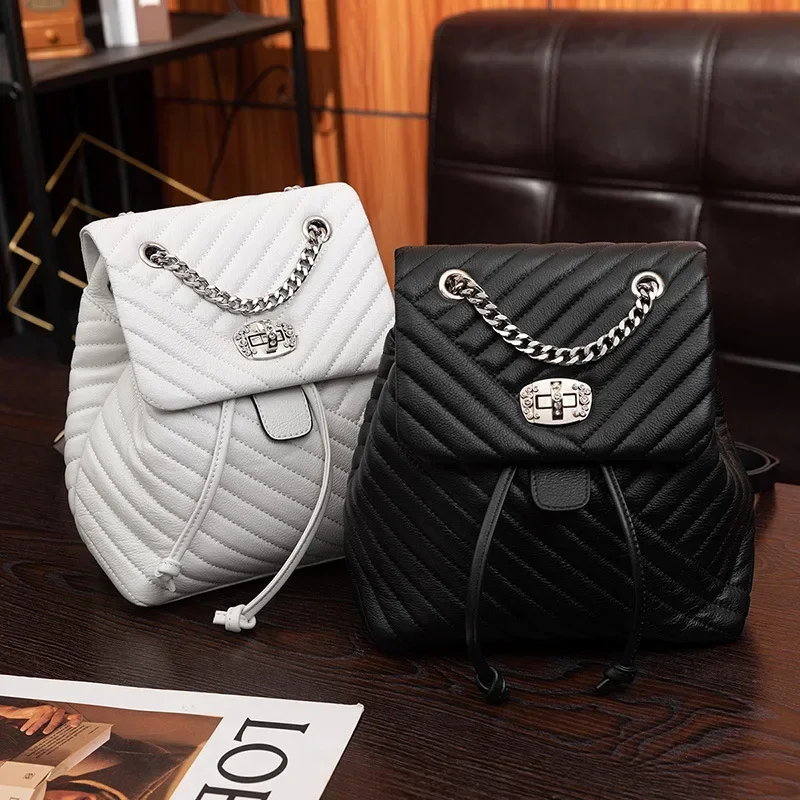 Women-s-drawstring-back-European-and-American-style-soft-leather-large ...