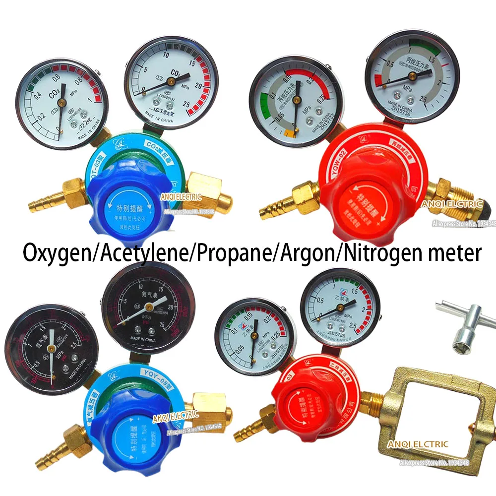 Copper-Oxygen-Acetylene-Propane-Argon-Nitrogen-meter-Reducer-Pressure ...