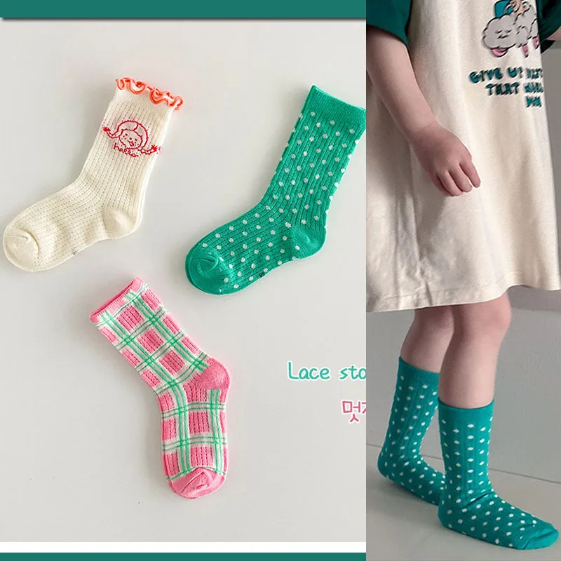 Summer-Socks-Girls-Baby-Polka-Dots-Socks-3-Pairs-bag-Children-Mesh ...