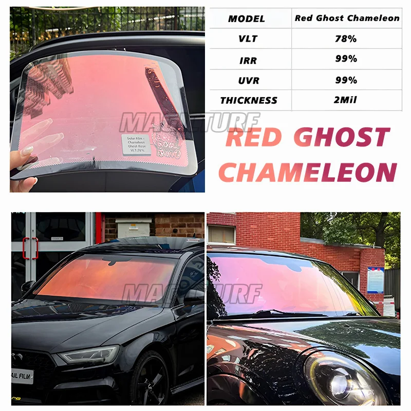 100x300cm-Ghost-Rose-Red-Chameleon-VLT78-Windscreen-Foils-Car-Front-Rear-Window-Tint-Windshield ...