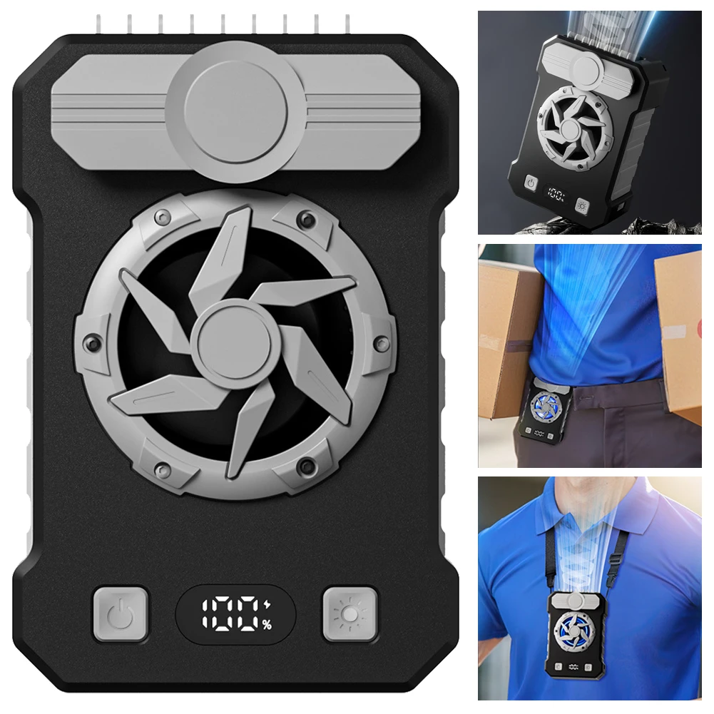 10000mAh-Wearable-Personal-Fan-Mobile-Power-Bank-Hanging-Neck-Waist-Fan ...