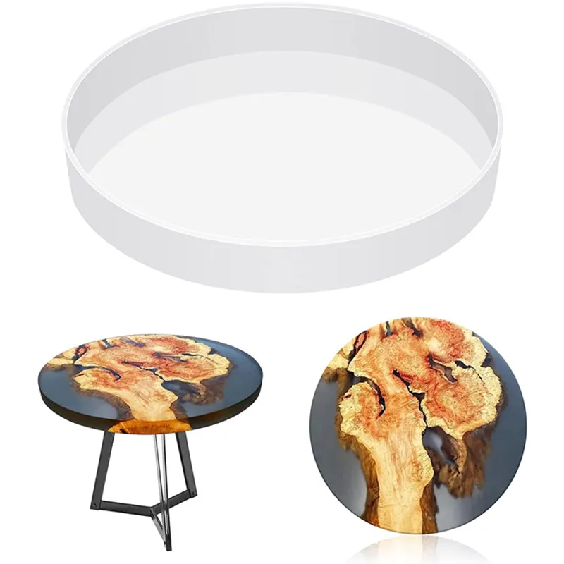 Resin Table Mold 14 Inch Round Silicone Epoxy Resin Molds for River Table, DIY Crafts,Cutting ...