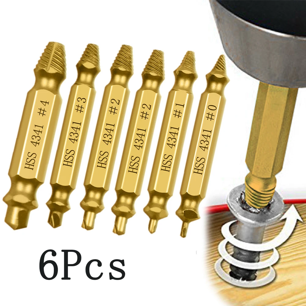 Damaged Screw Extractor Drill Bit Set 3/4/5/6Pcs Stripped Broken Screw ...