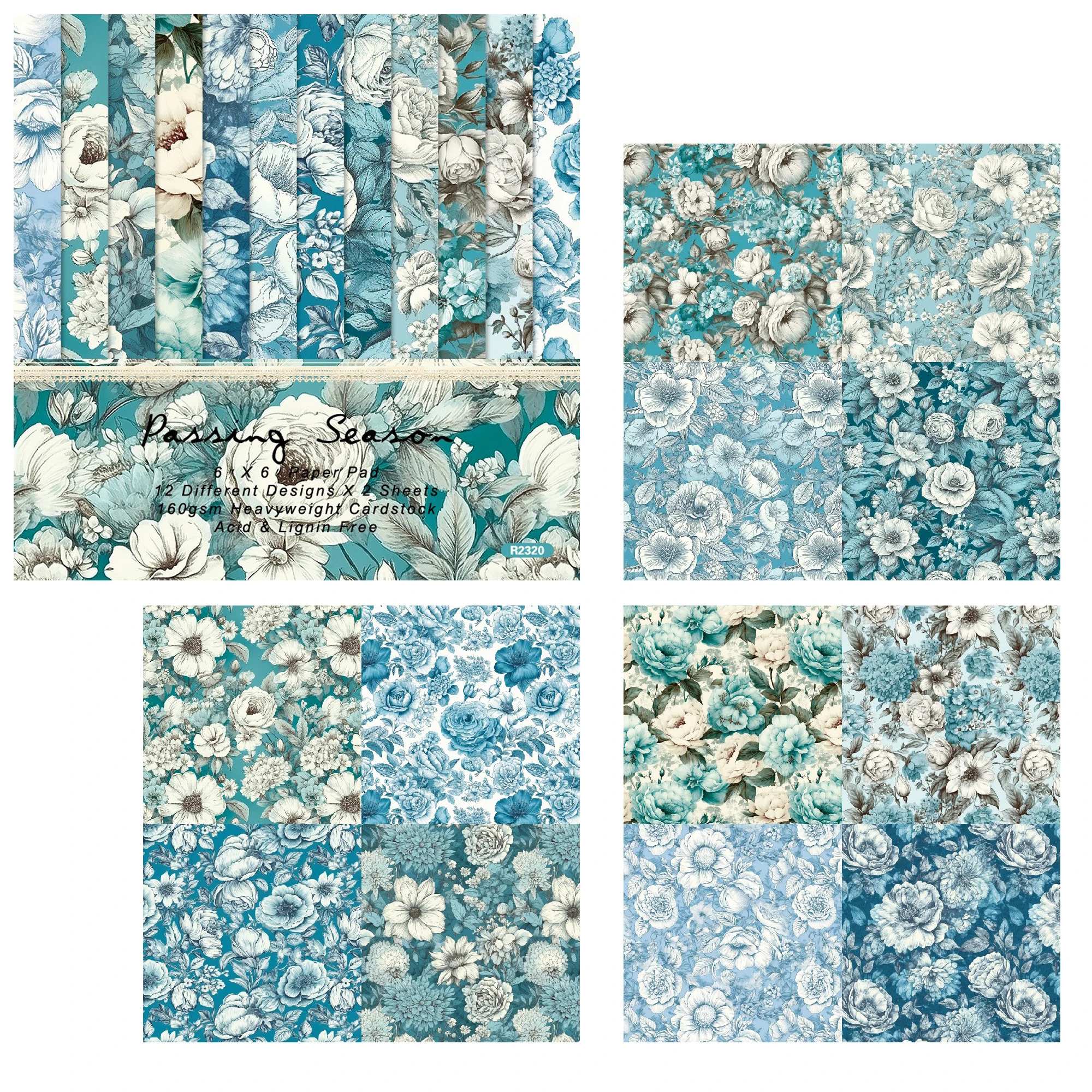 24-sheets-6-X6-Passing-Season-Patterned-Paper-Pad-Scrapbooking-Paper ...