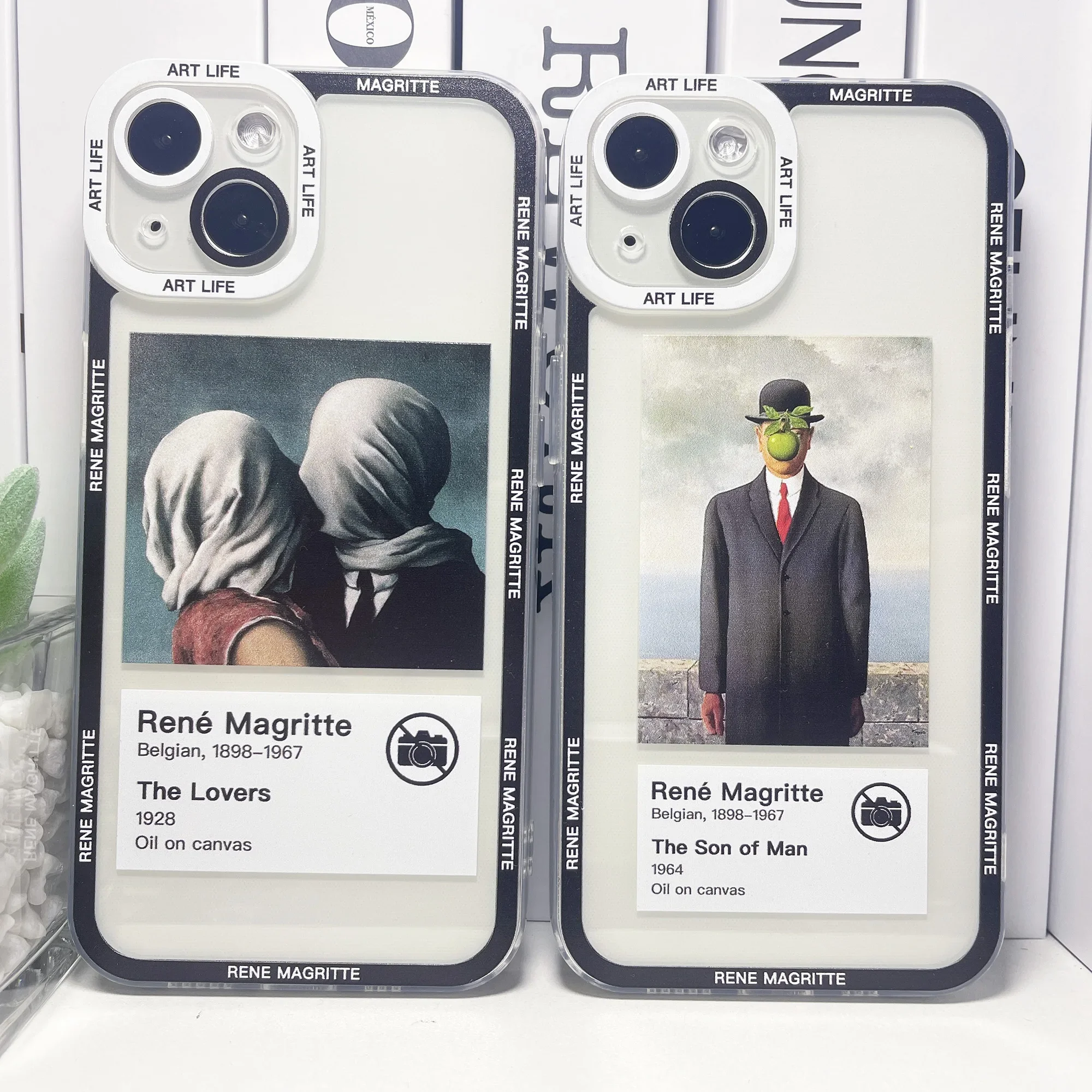 Rene-Magritte-Art-Aesthetic-Ticket-Mix-Label-Phone-Case-For-iPhone-15 ...